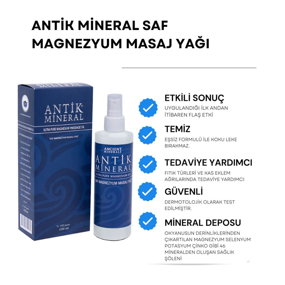 Antik Mineral Saf Mg Masaj Yağı 100 Ml – Bitki Baharat Dünyası